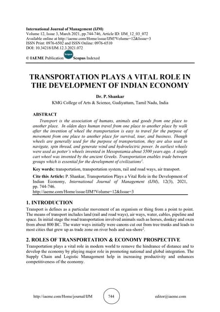 Infrastructure of transportation | PPTX