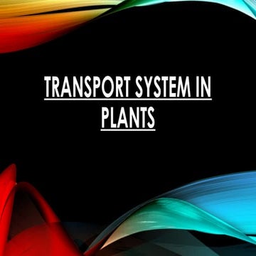 TRANSPORT SYSTEM IN PLANTS (Biology grade 9) | PPTX
