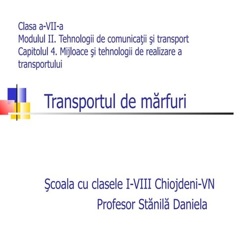 Transportul de marfuri | PPT