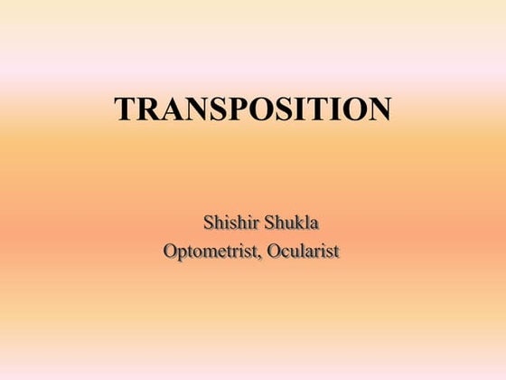 Transposition | PPT