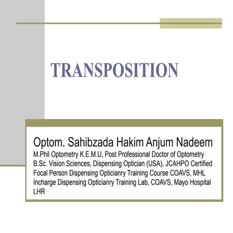 Simple & Toric Transposition | PPTX