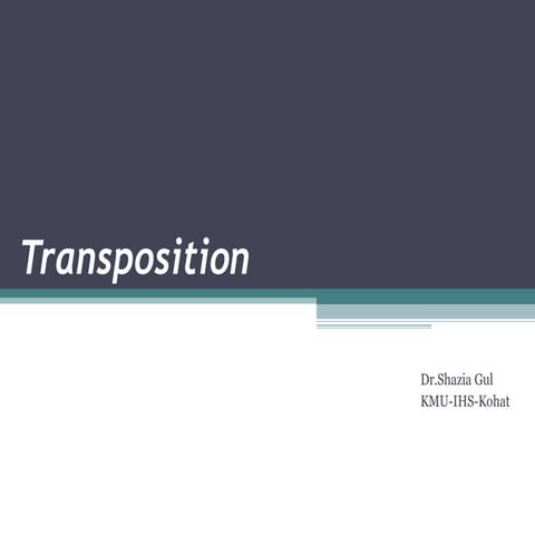 Simple & Toric Transposition | PPTX