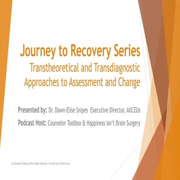 Transtheoretical and Transdiagnostic Approaches to Treatment: Journey ...