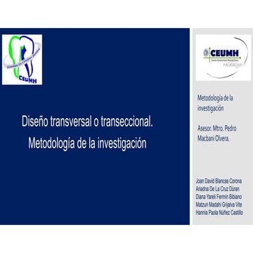 Diseño transversal o transeccional | PPTX
