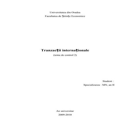 Tranzactii internationale | PDF