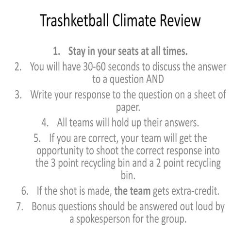 Trasketball climate review | PPT