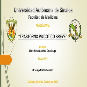 Trastorno psicótico breve | PPTX