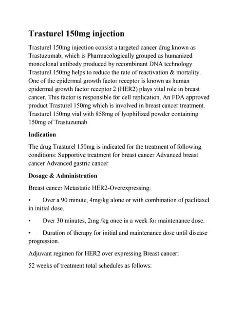 Vivitra 150mg injection | PDF | Cancer | Diseases and Conditions