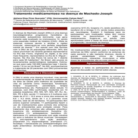 Tratamento Medicamentoso Na DoençA De Machado Joseph | PDF