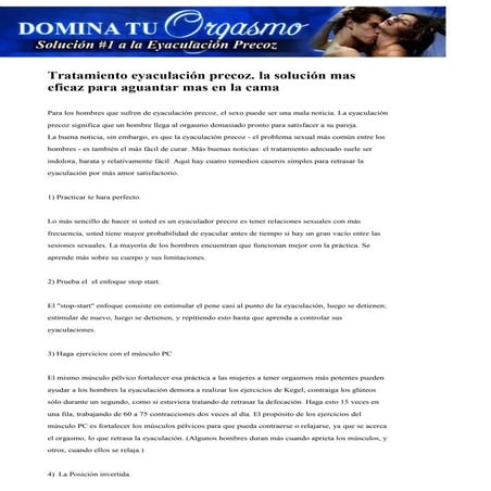 Eyaculación Precoz en Boston Medical Group | PDF