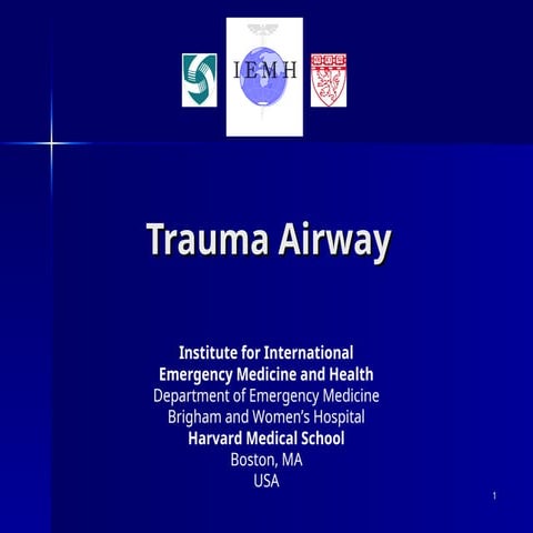 Trauma - Airway . Anesthetic management & consideration | PPT | Death ...
