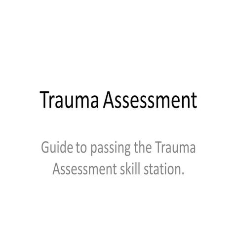 Trauma Assessment Introduction | PPTX