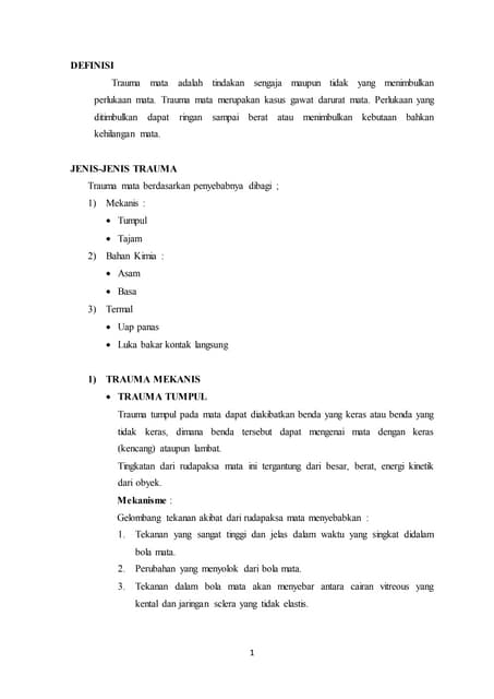 Kegawatdaruratan pada mata | PPT