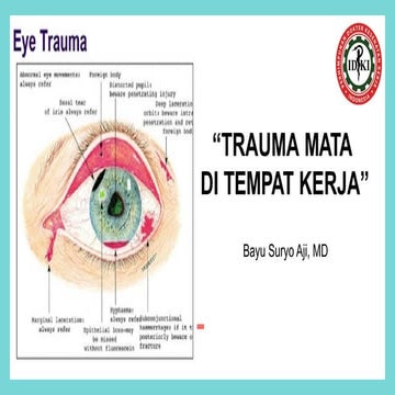 Trauma Mata_Seminar, cedera, luka, yang terjadi pada mata | PPTX