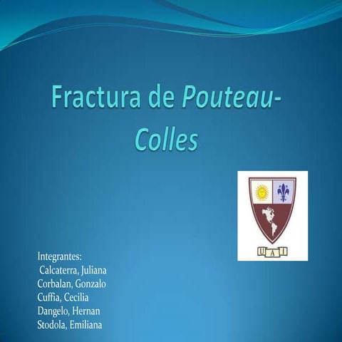 FRACTURA DE POUTEAU COLLES | PPTX