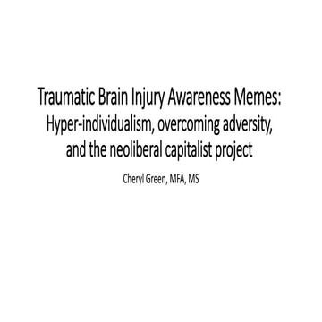 Traumatic Brain Injury Awareness Memes by Cheryl Green | PPTX