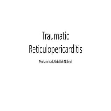 Traumatic Reticulopericarditis | PPTX