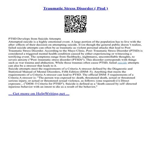 Post traumatic stress disorder | PPTX