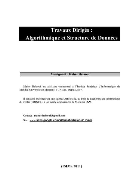 Expose Sur Lalgorithme Du Tri À Bulles Bubble Sort Pdf 