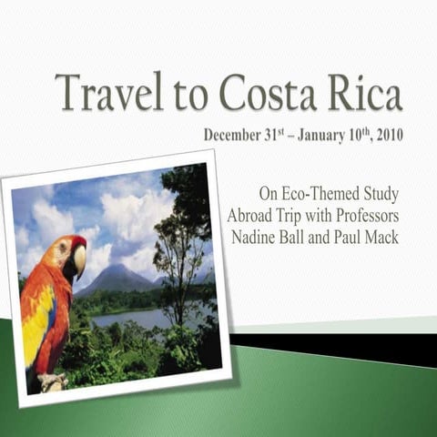 Travel To Costa Rica.Ppt