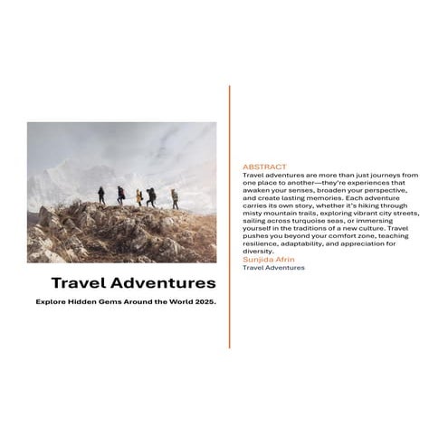 Travel Adventures: Explore the Gem Around The World. | PDF