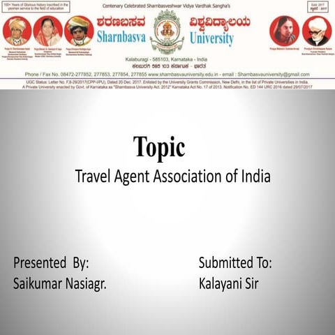 Travel Agent Association of India. | PPTX