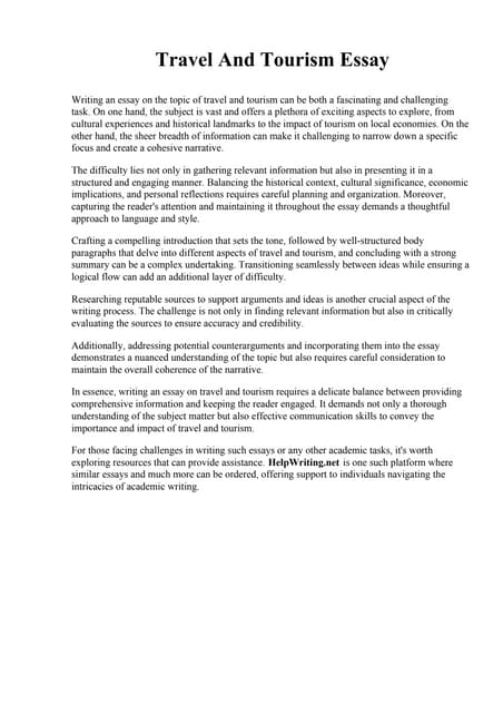 Essay On Tourism.pdf