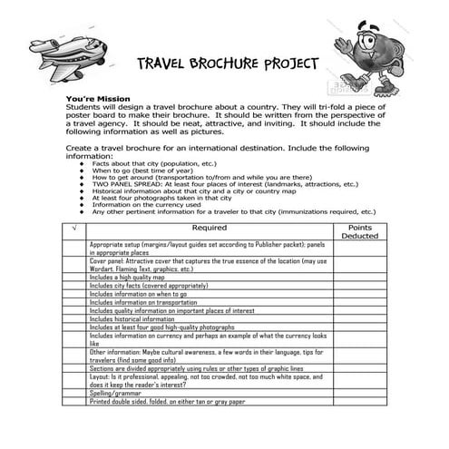 13 colonies travel brochure project | DOCX