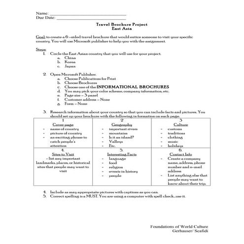 Travel brochure project | DOC