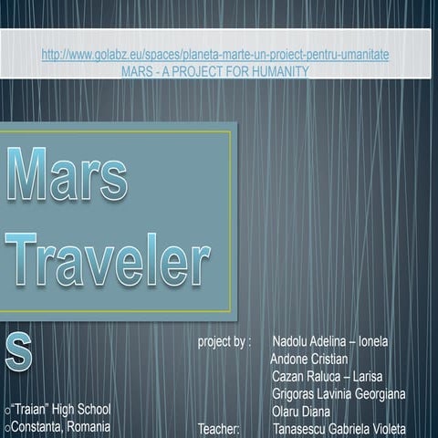 Travelers Mars, Mars- A project for humanity | PPT