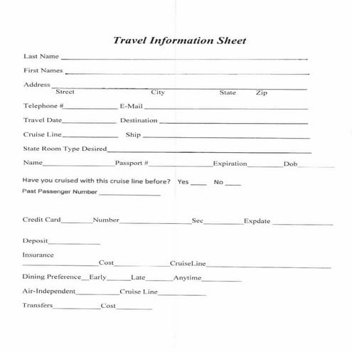 Travel Info Sheet | PDF