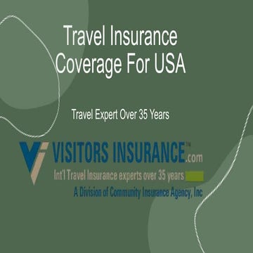 Comprehensive Travel Insurance Coverage for Your USA Journey | PPT