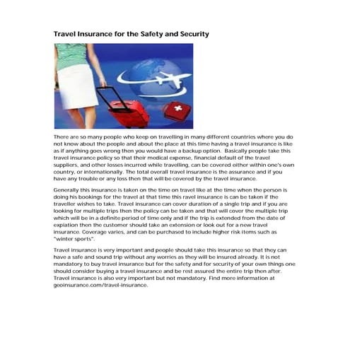 TRAVEL INSURANCE | PPTX