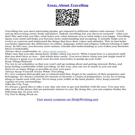Travelling Essay | PDF
