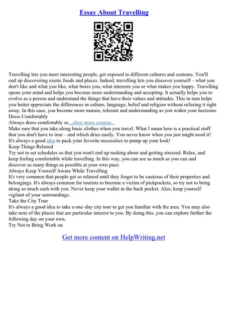 Benefits of travelling | PPT