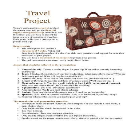 Travel project instructions | PDF