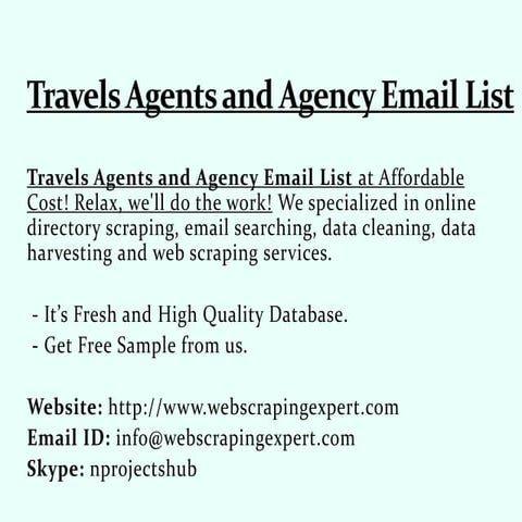 Travel Agents Email List | PDF