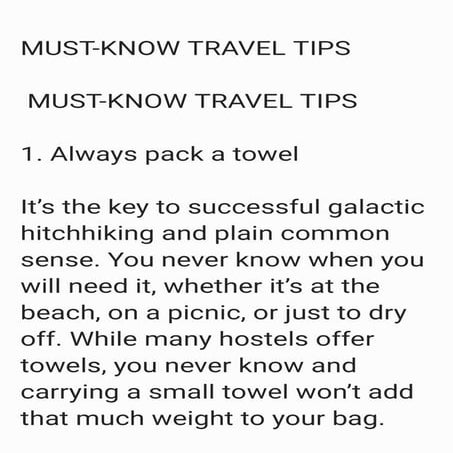 Travel tips | PDF