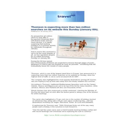 Travelup reviews - Jan rush coming up | PDF