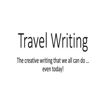 Travel writing | PPTX | Poetry | Books and Literature