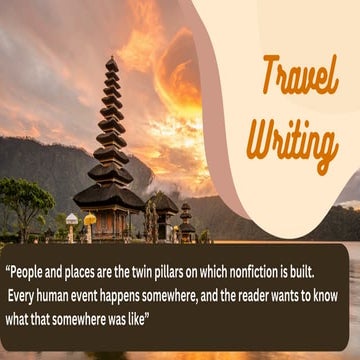 Travel Writing PPT.pdf for the IB Language and Literature | PDF ...