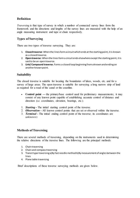 Balancing of traverse | PPT