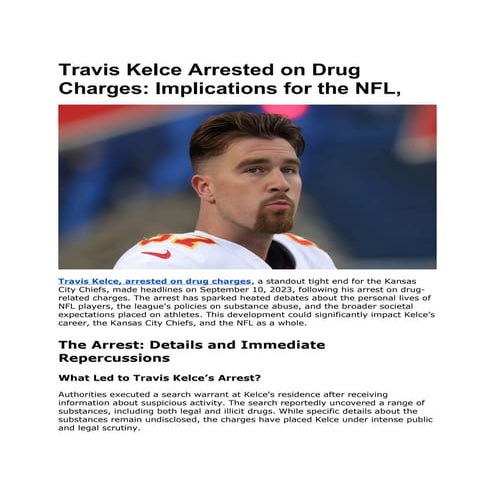Travis Kelce Arrested on Drug Charges_ Implications for the NFL,.docx