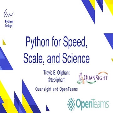 Travis Oliphant Python For Speed Scale And Science Pdf Programming Languages Computing