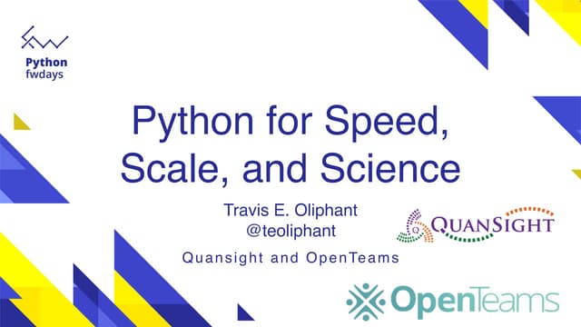 Travis Oliphant Python For Speed Scale And Science Pdf Programming Languages Computing