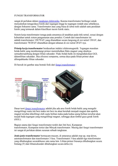 makalah trafo 3 fasa Elektro UnDip | PDF