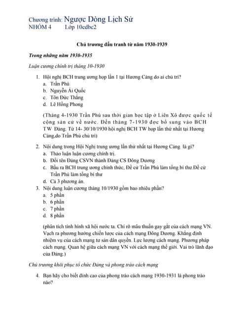 Đường lối ĐẢNG CỘNG SẢN VIỆT NAM GIAI ĐOẠN 1936 - 1939 | DOCX