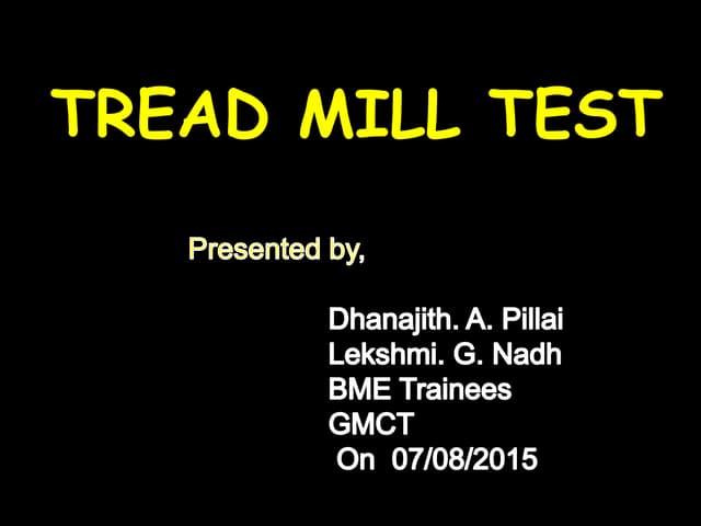 Stress test / Treadmill test | PPTX