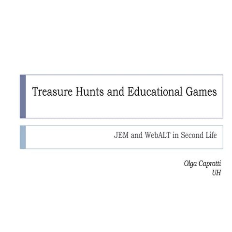 Treasure hunts and educational games | PPT