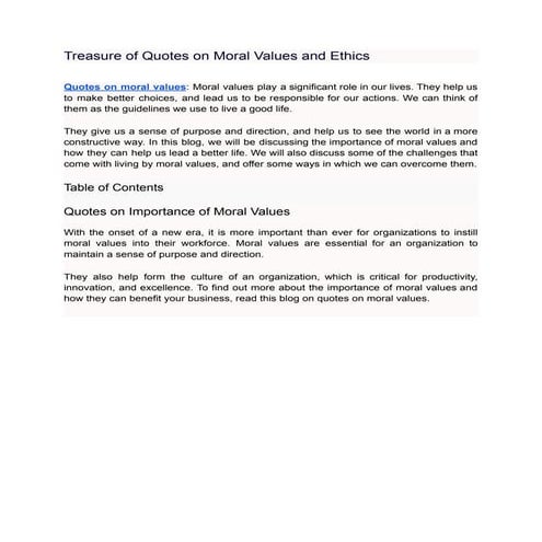 Moral Values Quotes